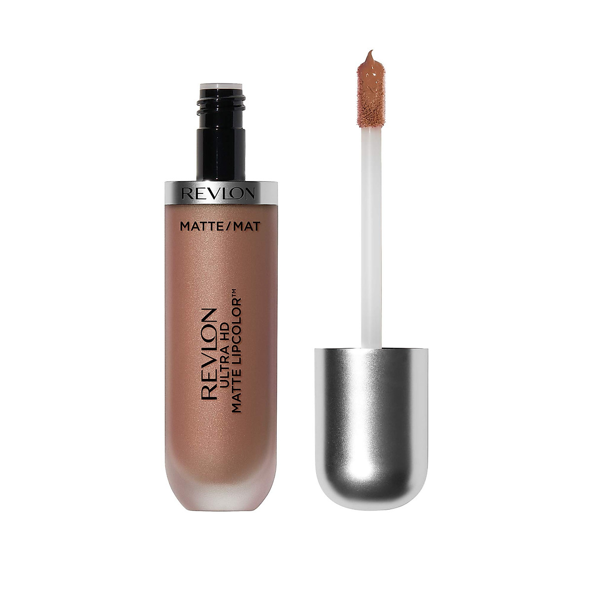 Revlon Ultra HD Matte Lipcolor, Velvety Lightweight Matte Liquid Lipstick in Nude / Brown, Seduction (630), 0.2 oz