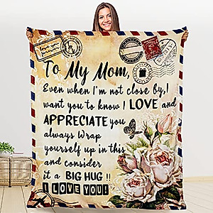 Wamnort Mom Blanket Gift Personalized Fleece Throw Envelope Blanket Birthday Gifts for Women from Daughter 50x60 inch