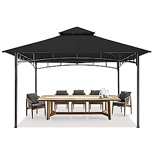 MASTERCANOPY Outdoor Garden Gazebo for Patios with Stable Steel Frame(11x11, Black)