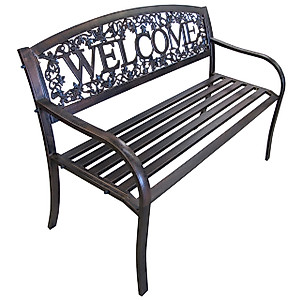 Leigh Country TX94101 Metal Welcome Outdoor Bench