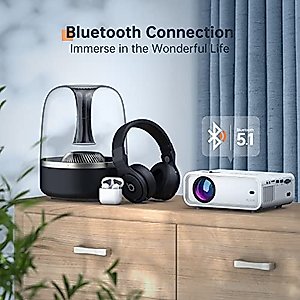 Mini Projector with 5G WiFi and Bluetooth W/ Tripod & Bag, ALVAR 9000 Lumens Portable Outdoor Movie Projector 240" Display & 1080P Supported, Compatible with TV Stick/HDMI/VGA/USB/iOS & Android…