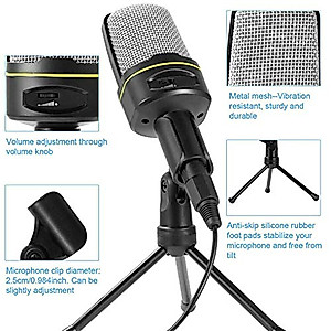 RTBBYU Desktop Wired Microphone Laptop Computer Adjustable Tripod Microphone Online Chatting Live Streaming Mic