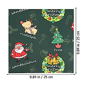 SEWACC 20pcs Precut for Supplies Quilting Inch Themed Christmas Project Wreath DIY Fat Quarters Home Printing Pattern Fabrics Scrapbooking Bundles Scraps Wrapper Holiday Party Style Art