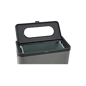 Rubbermaid Commercial Products Elevate Container, Three-Sided Decorative Metal Trash Can or Cover, 23 Gallon Landfill, Pearl Dark Gray, Indoor for Hotel Lobbies/Apartment Buildings/Washroom