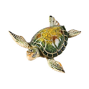 GALLERIE II 4" Green Sea Turtle Resin Figure Figurine Cute Coastal Beach Decor Decoration Multicolor Multi