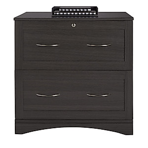 Realspace® Pelingo 30-1/2"W x 21-13/16"D Lateral 2-Drawer File Cabinet, Dark Gray