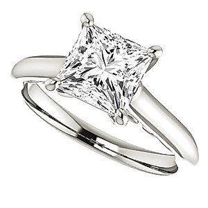 10K Solid White Gold Handmade Engagement Rings 2.0 CT Princess Cut Moissanite Diamond Solitaire Wedding/Bridal Ring Set for Women/Her Propose Ring (8)