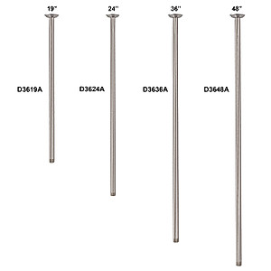 Westbrass A3619A-62 1/2" IPS x 19" Round Ceiling Mount Shower Arm with Flange, Matte Black