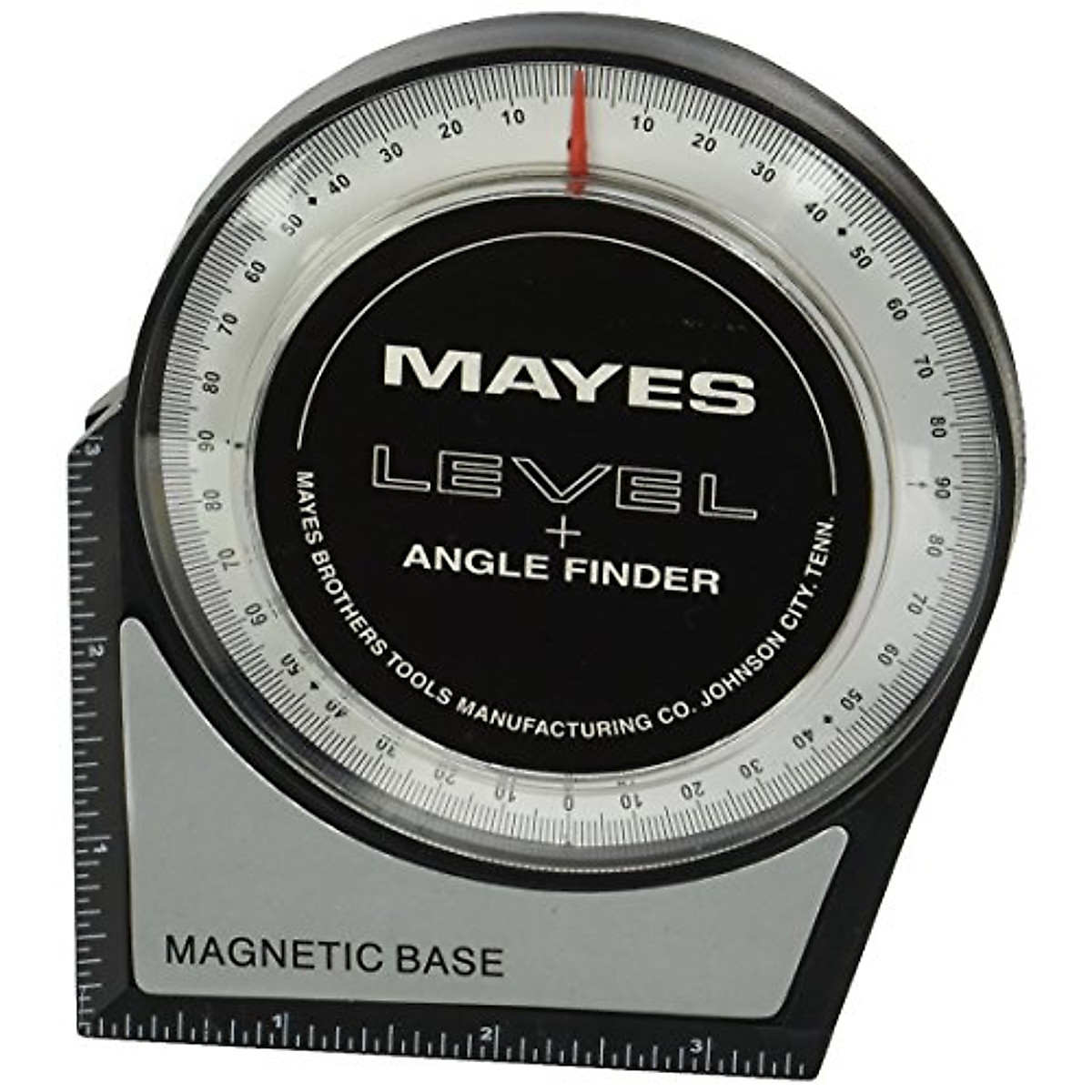 Mayes 10156 Large Level and Angle Finder with Magnetic Base, Magnetic Base Angle Finder, Level With Angle Finder, Magnetic Degree Finder