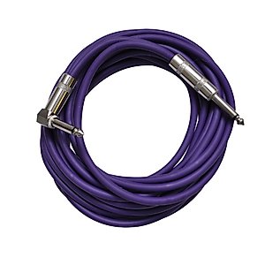 Seismic Audio SAGC20R-Purple Purple 20-Feet Right Angle to Straight Guitar Cable