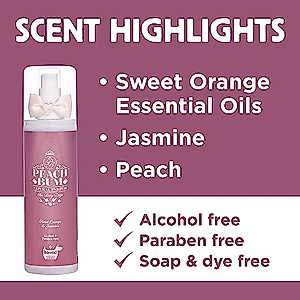 hownd Peach Bum Natural Parfum For Dogs - Long Lasting Perfum With Sweet Orange And Jasmine - Freshen Up Between Baths - Free From Alcohol, Parabens, Soap And Dyes - 8.5oz