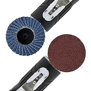 1/4 Inch Angle Air Die Grinder, Mini Angle Air Grinder With 9 Pcs 2 Inch Roll Lock Polishing and Sanding Discs For Air Die Grinder Kit Pneumatic Tools By BOWD