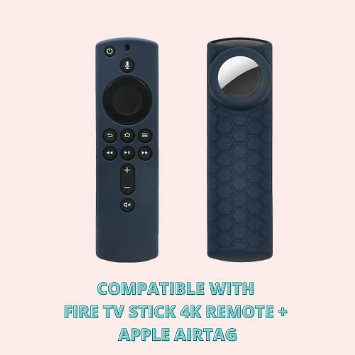 Case for Amazon Fire TV Remote with AirTag Holder | Fire TV Stick Remote Holder with Air Tag | Deluxe Silicone Fire TV Remote Protection | Amazon Remote Anti-Loss System (Blue Glow)