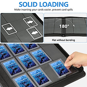 900 cards Football Card Binder Sleeves for Trading Cards,Football 3 Ring Card Binder Hold Up to 900 Cards,Trading Card Collector Album Fit for TCG Yugioh card and Sports Cards.(football card binder)