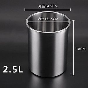 Wine Cooler Bucket Stainless Steel Wine Cooler Wine Bottle Chiller Ice Bucket(2.5L/Silver)