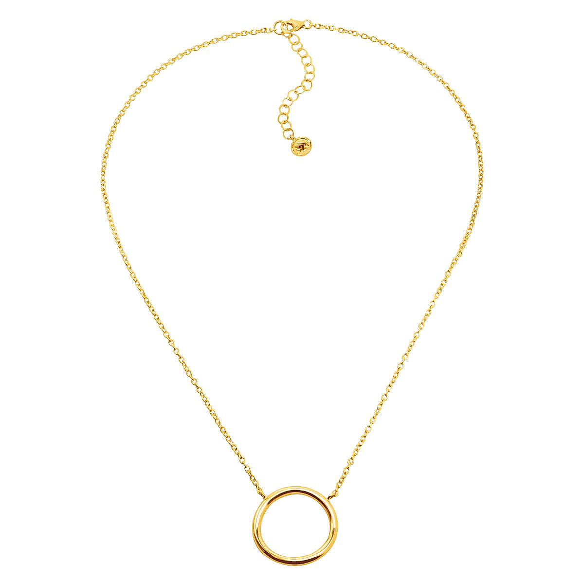 Silpada 'Karma' Open Circle Necklace in 14K Gold-Plated Sterling Silver, 18" + 2"