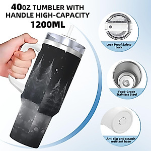 deaokluy 40 OZ Christmas Gnome Ice Bully Cup with Handle Straw Lid, Double Wall Stainless Steel Tumbler Travel Coffee Cup, Happy Christmas Insulation and Cooling Cup for Christmas Birthday Present