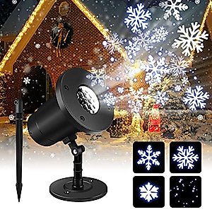 Christmas Lights, Christmas Snowflake Projector Lights, Liwarace LED Snowflake Lights Waterproof Plug in Xmas Lights, Indoor/Outdoor Christmas Decorations & Gifts for Women/Men