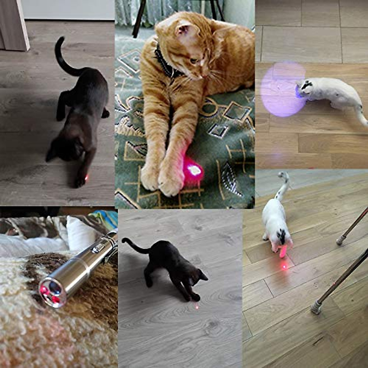 Cat Laser Toy, Laser Pointer Interactive Cat Toy for Indoor Cats Dogs, Red Light Lazer Pointer 7 Adjustable Patterns, Long Range 3 Modes USB Rechargeable Pet Kitten Laser Toy Teaching/Presentation Pen