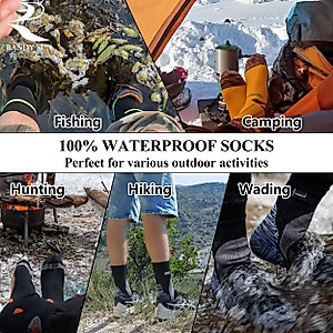 RANDY SUN Slim Waterproof Camping Socks, Women Hiking Wading Trail Running Bodybuilding Exercise Breathable Moisture Wicking Comfortable Outdoor Recreation Socks(1 Pair Midcalf Black S)