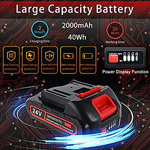 Mini Chainsaw 6-Inch with 2Pcs Battery, Brushless chainsaw with Safety Lock, Cordless hand saw with 2 chains, Handheld Small Chainsaw for Gardening Tree Branch Trimming (Black)