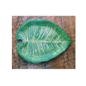 Summer Luau Large Melamine Serving Dish Tray Platter - Table Decoration (Leaf)