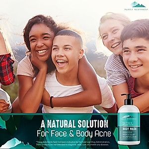 Purely Northwest Tea Tree Body Wash for Men and Women – Natural Tea Tree Oil Body Cleanser for Odor, Skin Irritations, Hydrating Shower Gel for Sensitive Skin, Gentle and Refreshing Body Wash