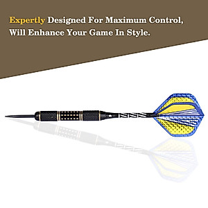 Niubixx Standard Dart Flights 30 Sets 90 Pcs Durable PET and Laser Replacement Feather Tail Wing - Perfect Accessories Equipment Supplies for Dart Games