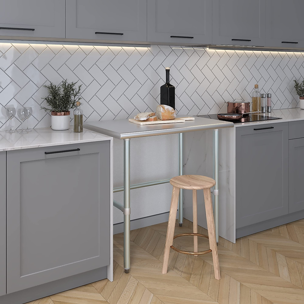 24 in. x 36 in. Open Base Stainless Steel Work Table | Residential & Commercial | Food Prep | Heavy Duty Utility Work Station | NSF