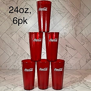 Supply Depot coca cola Restaurant Red Plastic Tumblers 24oz