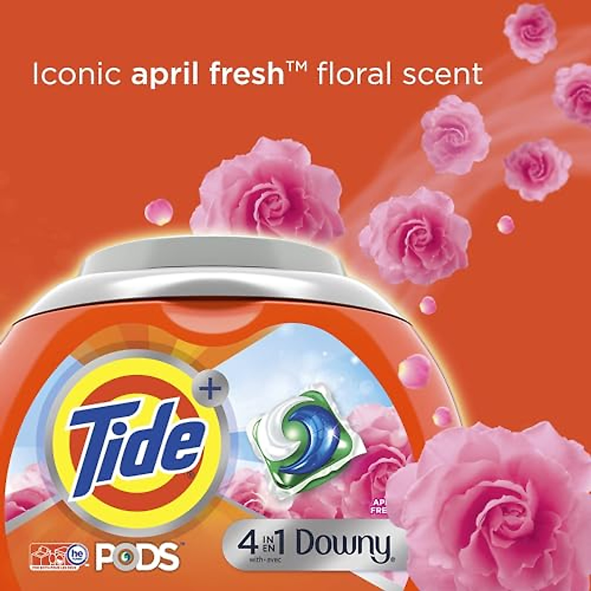 Tide PODS with Downy, Liquid Laundry Detergent Pacs, April Fresh, 85 count