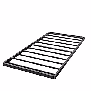 Aardhen Twin 2 Inch Box Spring & Bed Slat Replacement/Metal Frame with Steel Slats/Quick Lock Bunkie Board/Easy Assembly