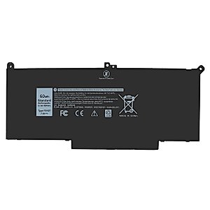 7480 F3YGT 2X39G 60WH Laptop Battery for Dell Latitude 12 7000 7280 7290/13 7000 7380 7390/14 7000 7490 P28S P28S001 P73G P73G002 Series DM3WC DM6WC KG7VF 451-BBYE 453-BBCF E7280 E7480 E7490 4Cell