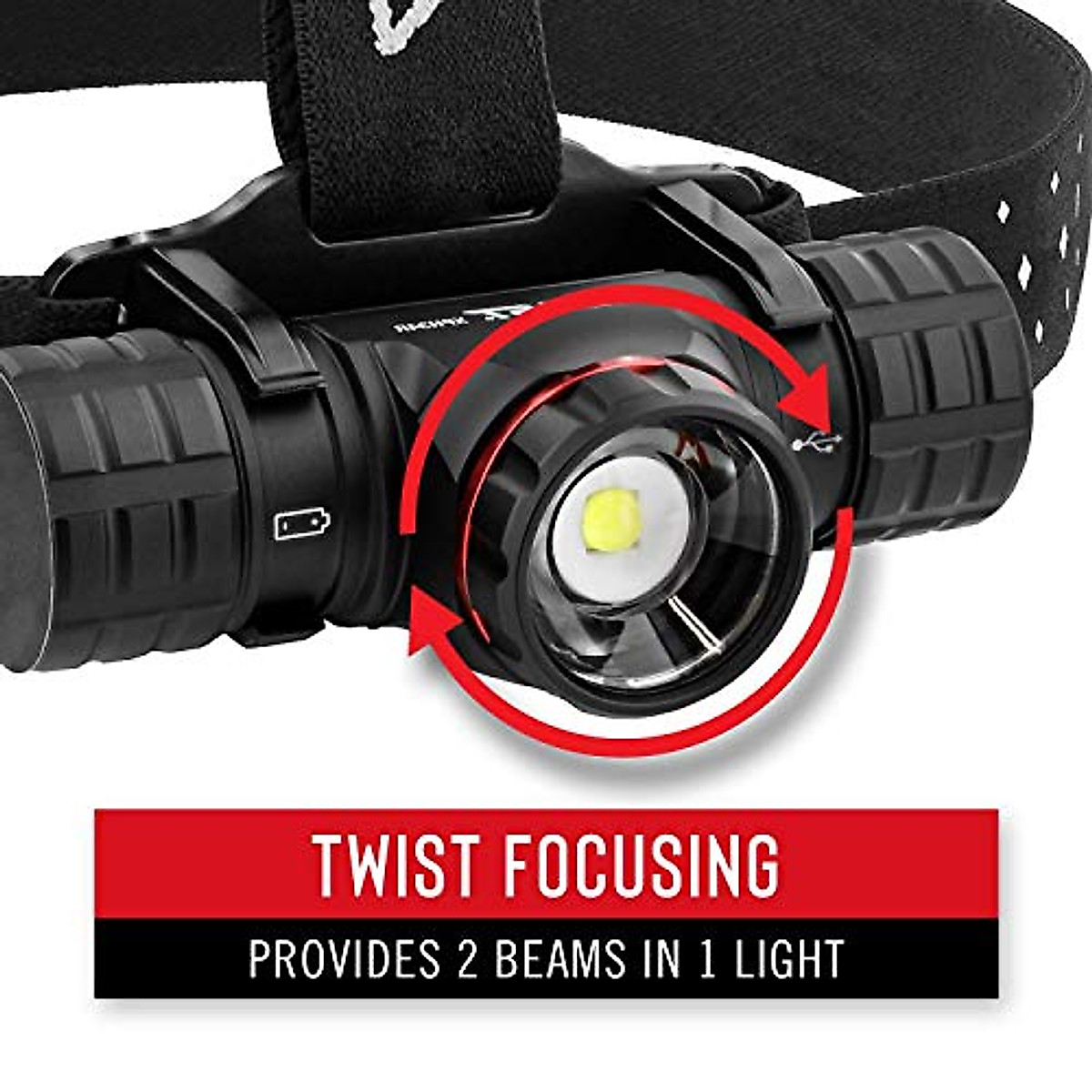 Coast® XPH34R 2075 Lumen USB-C Rechargeable-Dual Power LED Headlamp withPURE Beam® Twist Focus™ and Magnetic Base