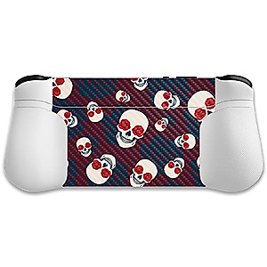 MightySkins Carbon Fiber Skin Compatible with Logitech G Cloud Gaming Handheld - Skulls N Roses | Protective, Durable Textured Carbon Fiber Finish | Easy to Apply | Made in The USA