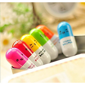 24pcs Vitamin pill Ballpoint Pen, Novelty Retractable Gift Ball pen with Smiling Face Cute Cartoon Emotion