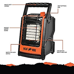 Heat Hog 9,000 BTU Indoor/Outdoor Portable Propane Heater for Garage, Camping, Hunting, Outdooor Sports, Fishing, Boating or RVs