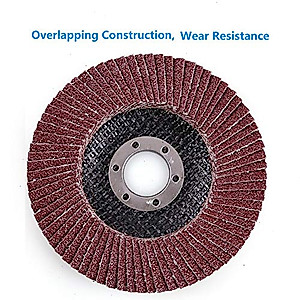 LotFancy Flap Discs 4 1/2 for Angle Grinder, 20PCS, 40 60 80 120 Grit Sanding Disc, 4.5 x 7/8 Inch Grinding Wheels Welding Tools, Aluminum Oxide Abrasive, Type 27