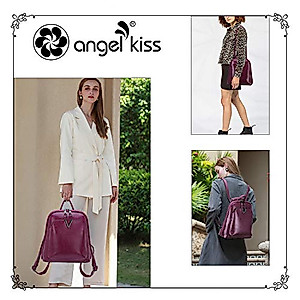 Backpack Purses for Women Angelkiss Ladies Fashion PU Leather Backpack Anti Theft Shoulder Handbags