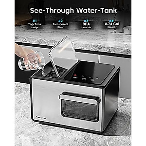 Freezimer Dreamice X3 | Nugget Ice Maker Machine Countertop Sonic Ice Kid Friendly | Pebble Ice Maker Chewable Soft Ice | Self Cleaning | 40lbs/24h
