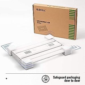ELECALL Linear LED High Bay Light 21735LM 161W 2FT 5000K (600W HPS Eqv.) Warehouse Light for Workshops Garages Shop, Hanging and FlushMount, 0-10V Dimmable, UL DLC,6 Lamp Fluorescent Replacement