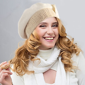 Women's Beret Hat Chic French Beret Beanie Wool Dress Winter Hats Hy022 (Red)