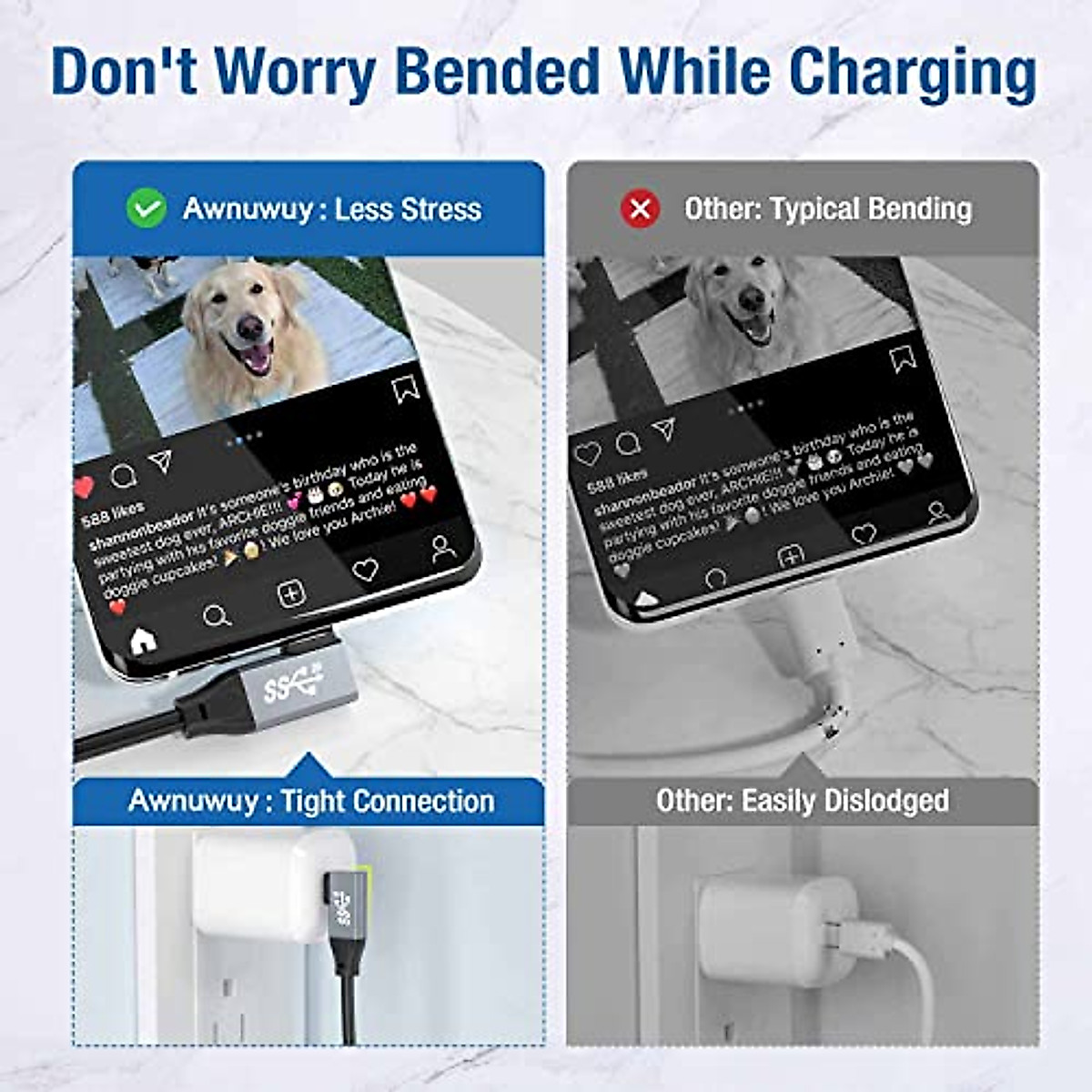 15FT USB C 3.2 Gen2x2 Cable 100W 20Gbps 90 Degree Right Angle USB C to USB C 3.2 Cable with E-Marker, 4K@60Hz Video Output Cord for Thunderbolt 4/3, iMac, MacBook, iPad Pro, Oculus Link, Laptop