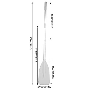 Keenso 2Pcs Inflatable Dinghy Oars, Silver Dinghy Paddle Boat Durable Paddles Plastic for Boat Canoe Water Marine Sports Rowing