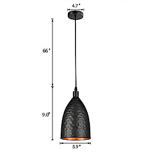 Pendant Light Black Metal Farmhouse Lighting Industrial Vintage for Kitchen Island Living Dinning Room Restaurant Cafe Bar Lighting