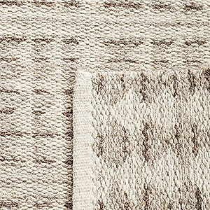 SAFAVIEH Kilim Collection Area Rug - 8' x 10', Ivory & Light Grey, Handmade Flat Weave Wool, Ideal for High Traffic Areas in Living Room, Bedroom (KLM350A)