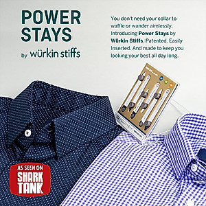 Würkin Stiffs 3-Pair Power Stays Magnetic Collar Stays 3 Pair, 3 Sizes | Includes (2) 2.0” Power Stays, (2) 2.5” Power Stays and (2) 2.75” Power Stays | Gift for Men | As Seen on Shark Tank
