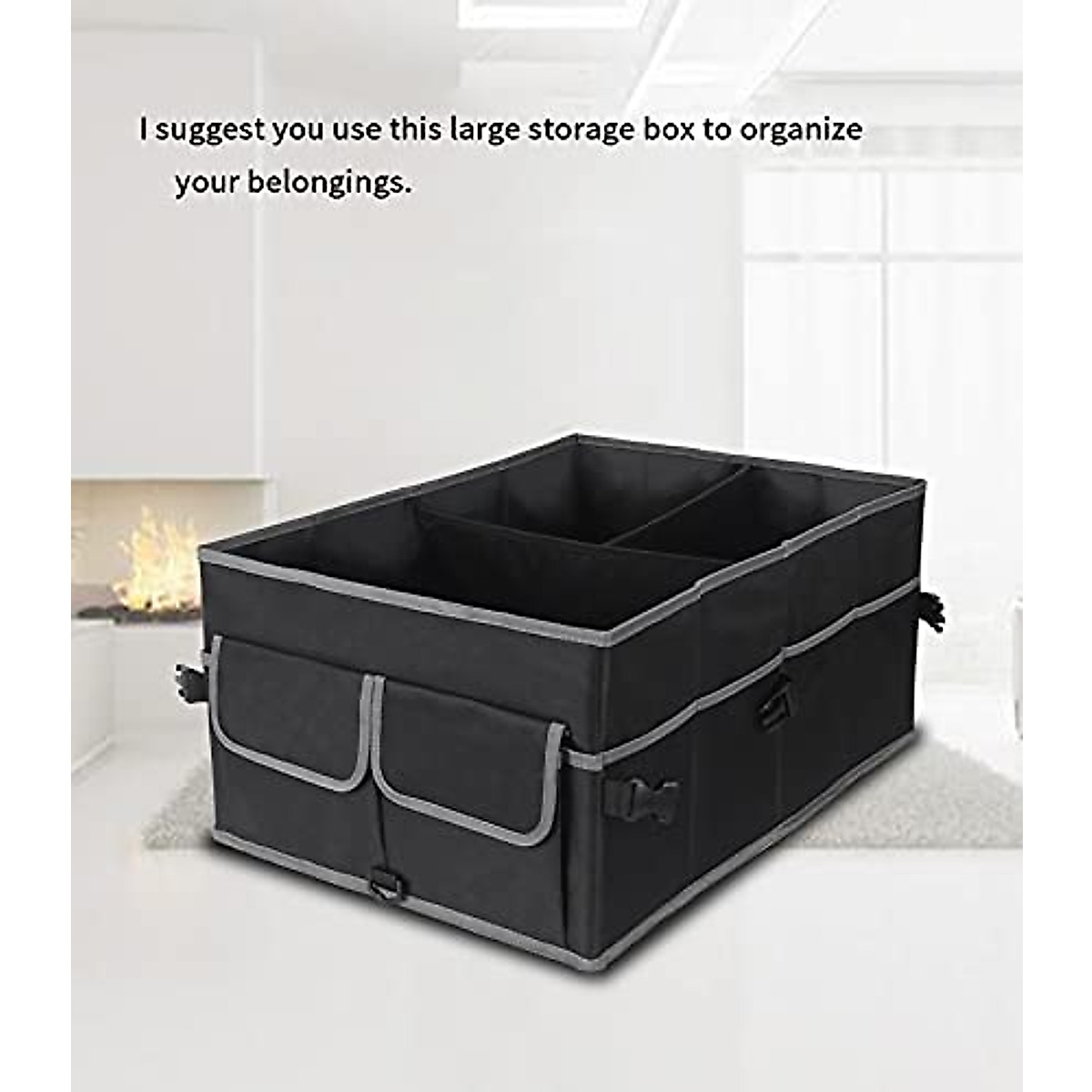 Car Trunk Organizer Car Soft Felt Storage Box Cargo Container Box Trunk Bag Stowing Tidying Holder Multi-Pocket