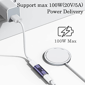 AuviPal USB C Coupler (2 Pack), USB Type C Female to Female Adapter Extender Compatible with Thunderbolt 4/3 Support up to 40Gbps Data Transfer, 100W Power Delivery and 8K@60Hz Video Pass Through