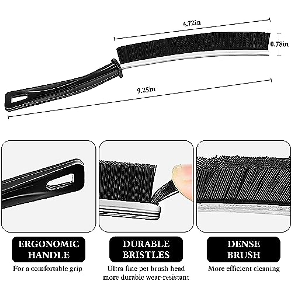 Crevice Brush Window Sink Cleaning Brush Crevice Cleaning Tools Bathroom Crevice Brush Long Crevice Brush Hard Bristle Brush Kitchen Tile Handheld Crevice Cleaning Brush Supplies (2PCS)